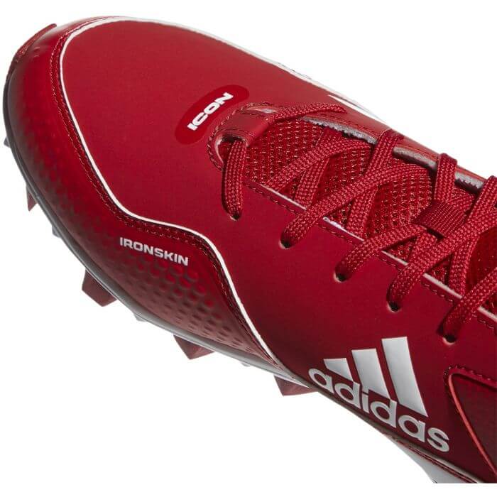 adidas Icon 7 Mid Molded Baseball Cleats Red | White - Suncoast Softball