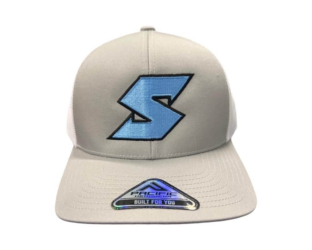 Suncoast Silver/White Blue S – Snapback Hat - Suncoast Softball